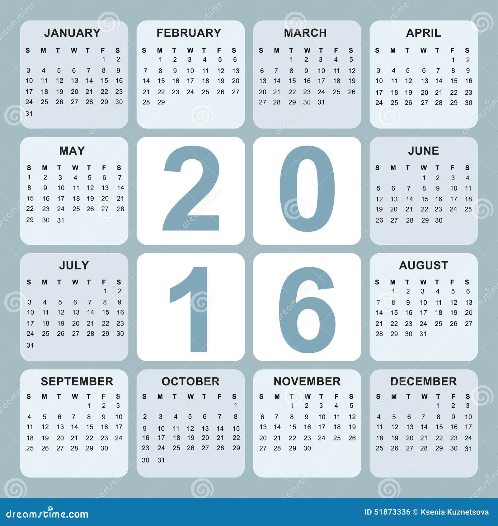 Calendar 2016 stock illustration. Illustration of june - 51873336