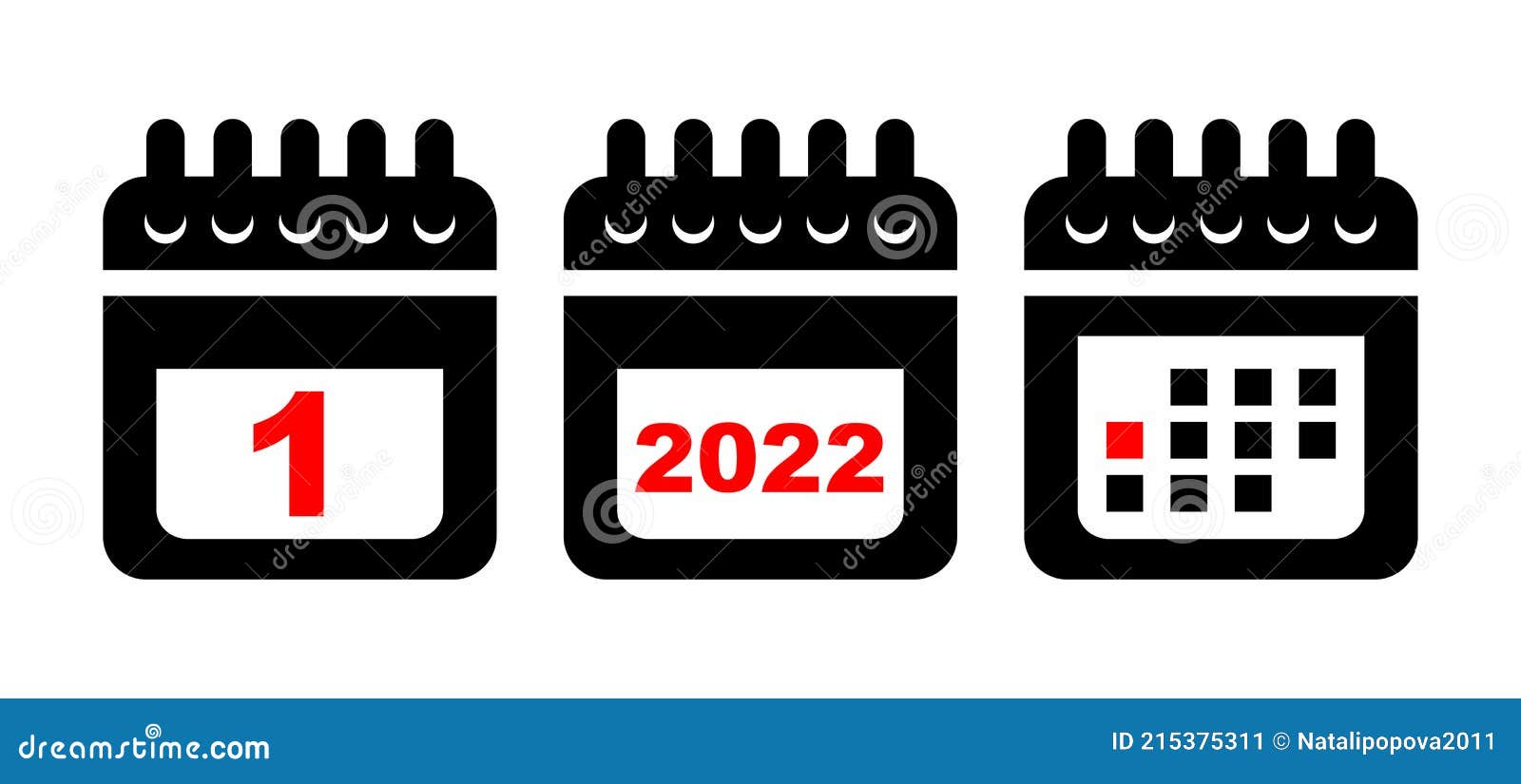 2022 Calendar Vector Flat Icon Stock Vector - Illustration of simple ...