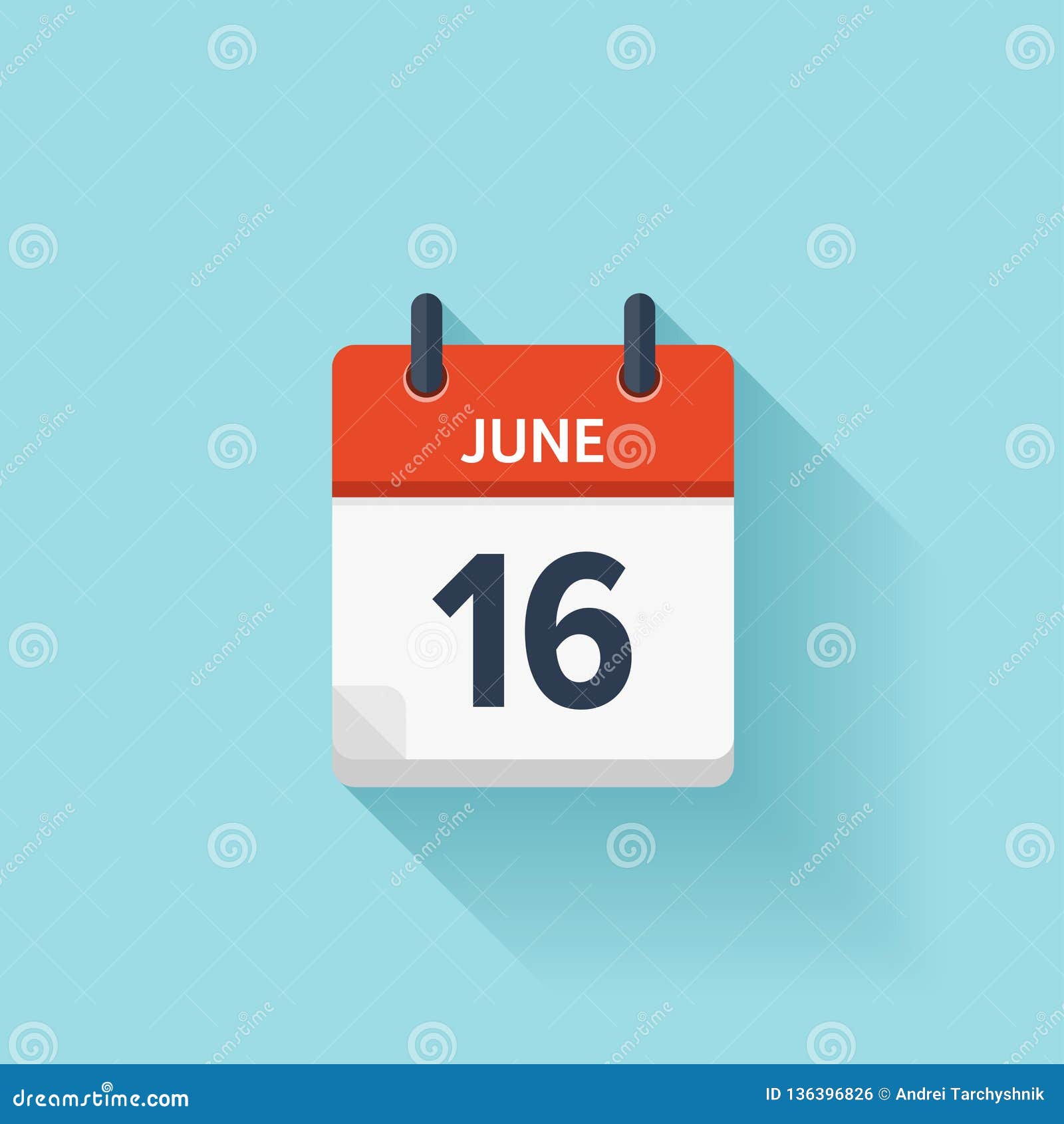 June 16. Vector Flat daily Calendar Icon. Date and Time, Day, Month ... June 16. Vector Flat daily Calendar Icon. Date and Time, Day, Month ...