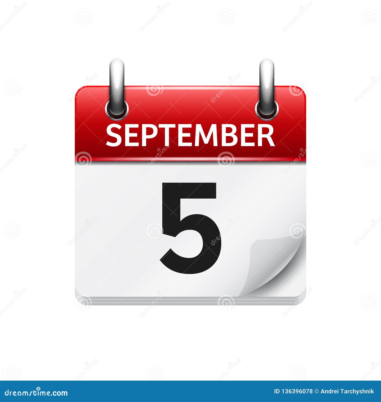 September 5. Vector Flat daily Calendar Icon. Date and Time, Day, Month ... September 5. Vector Flat daily Calendar Icon. Date and Time, Day, Month ...