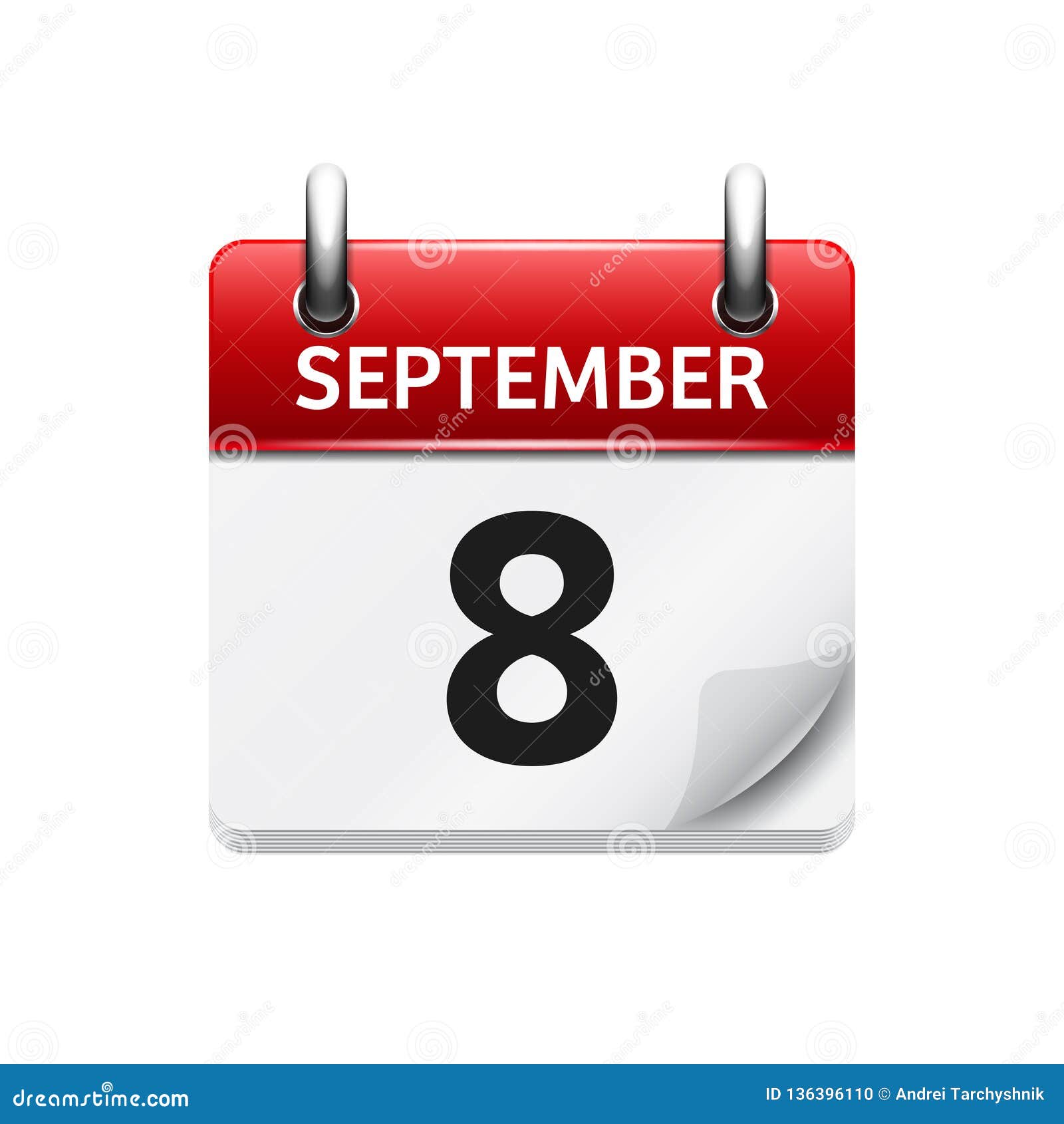 September 8. Vector Flat daily Calendar Icon. Date and Time, Day, Month ... September 8. Vector Flat daily Calendar Icon. Date and Time, Day, Month ...