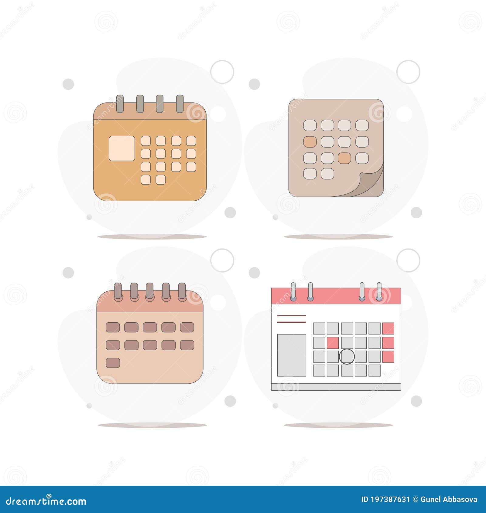 Calendar Vector Flat Illustration Stock Vector - Illustration of ...