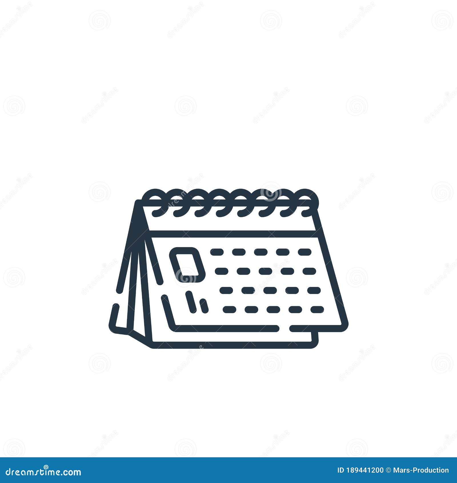 Calendar Vector Icon Isolated on White Background. Outline, Thin Line ...