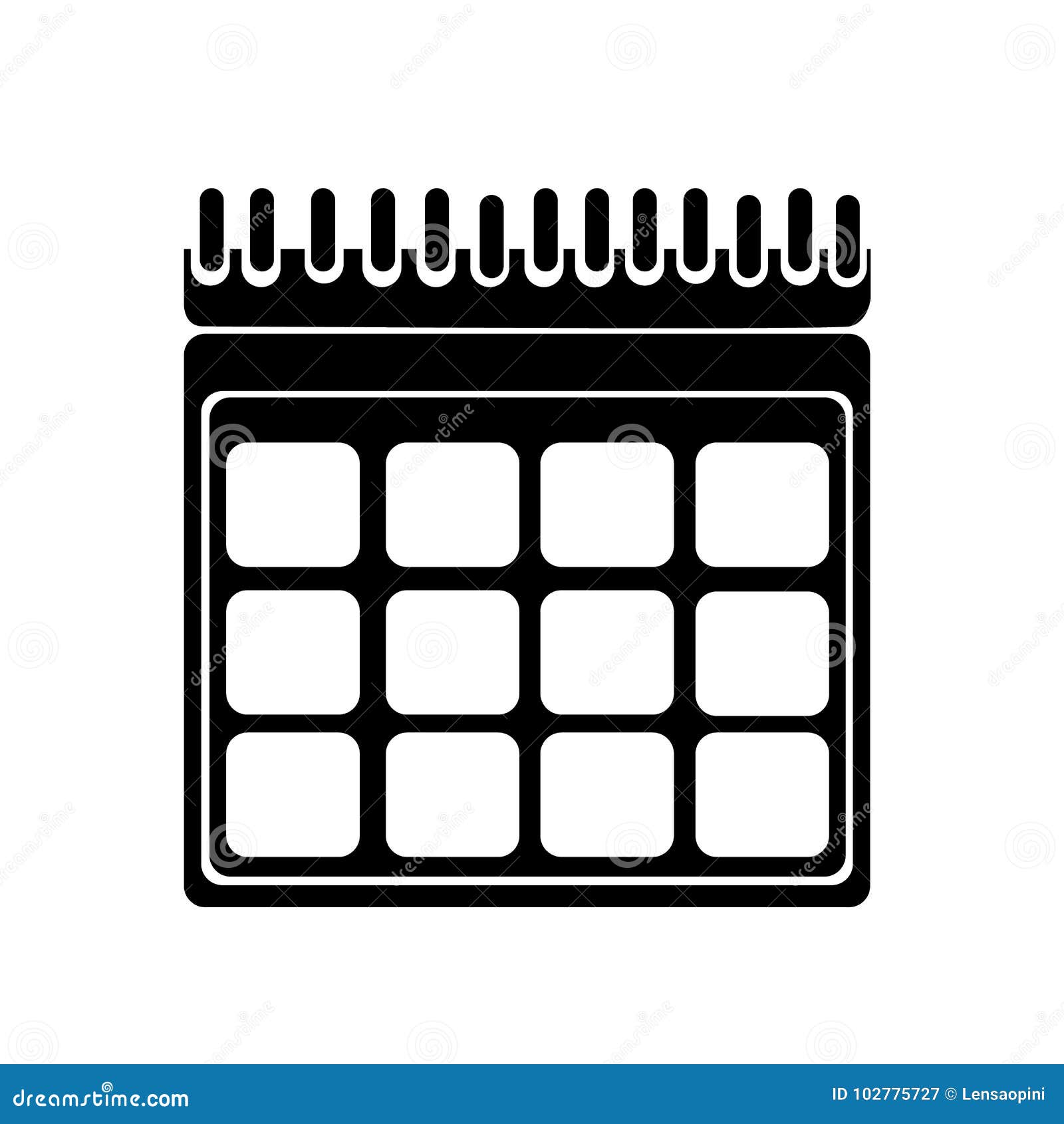 Calendar Vector Calendar Icon Silhouette Rounded Corner Design Isolated ...