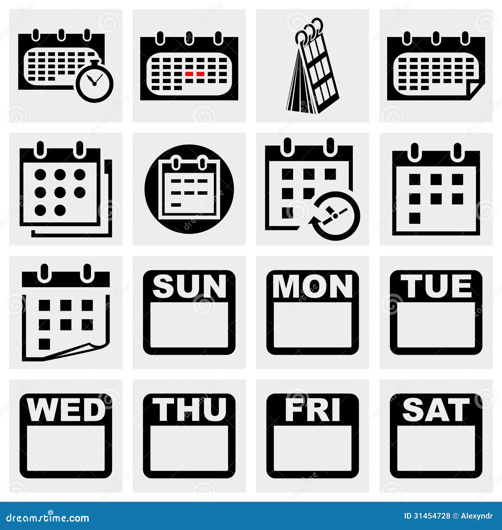 Calendar vector icons set. stock vector. Illustration of annual - 31454728