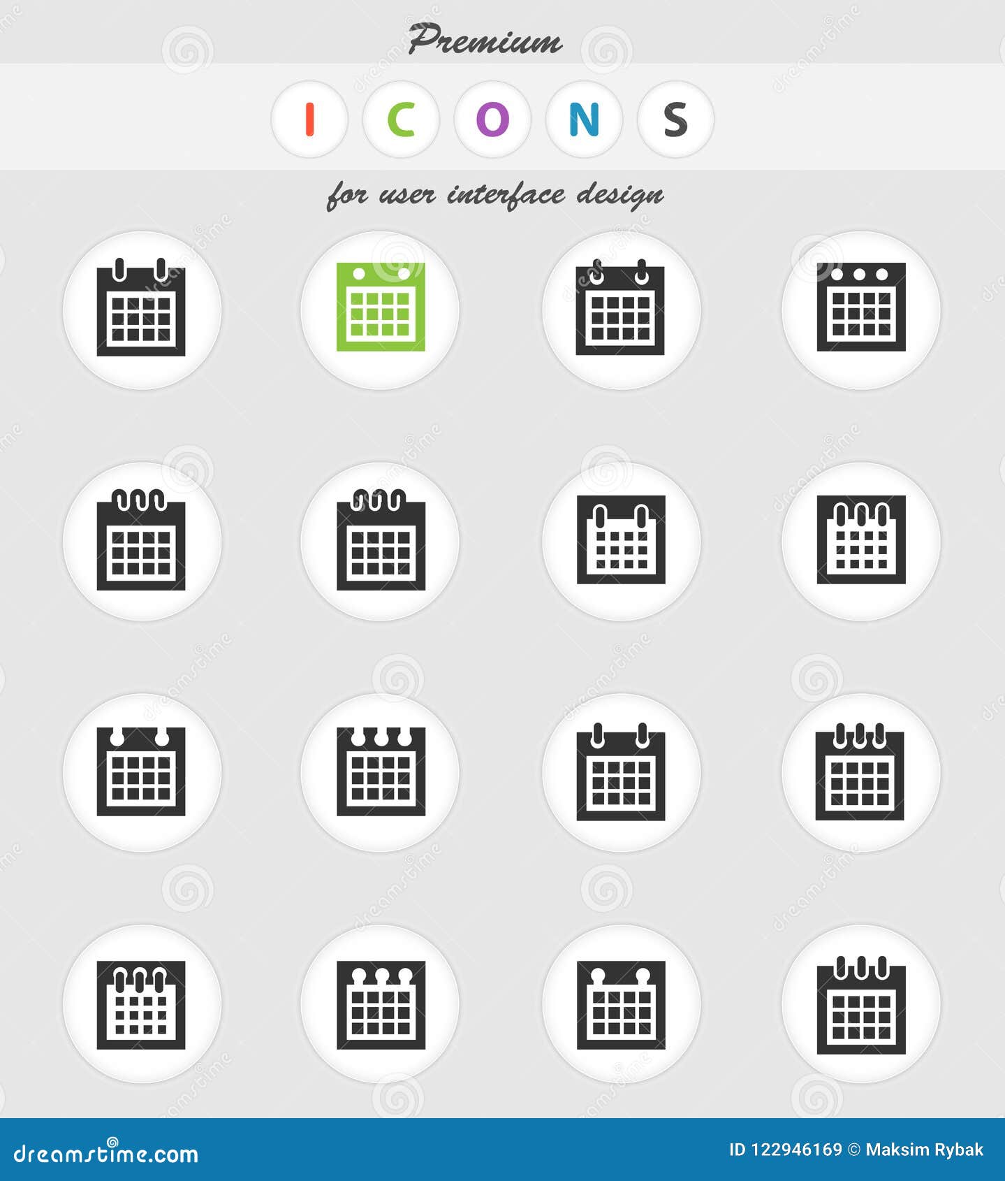 Calendar icon set stock vector. Illustration of element - 122946169