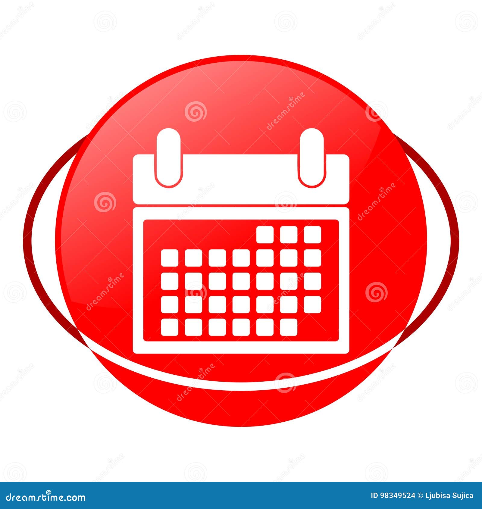 Calendar Vector Illustration, Red Icon Stock Vector - Illustration of ...