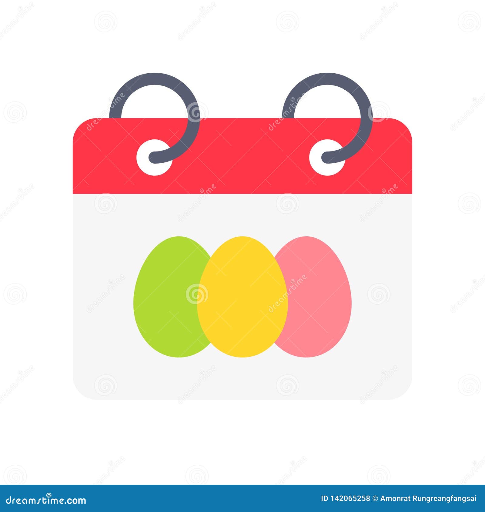 Calendar Vector, Isolated Easter Flat Style Icon Stock Vector ...