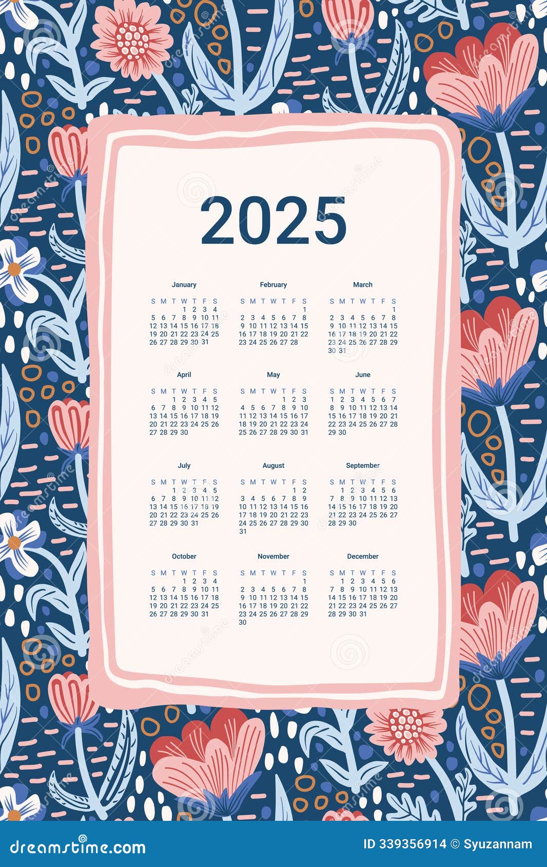 Calendar Vertical, Planner, Date, Calender, Planner For 2025. Vector ...