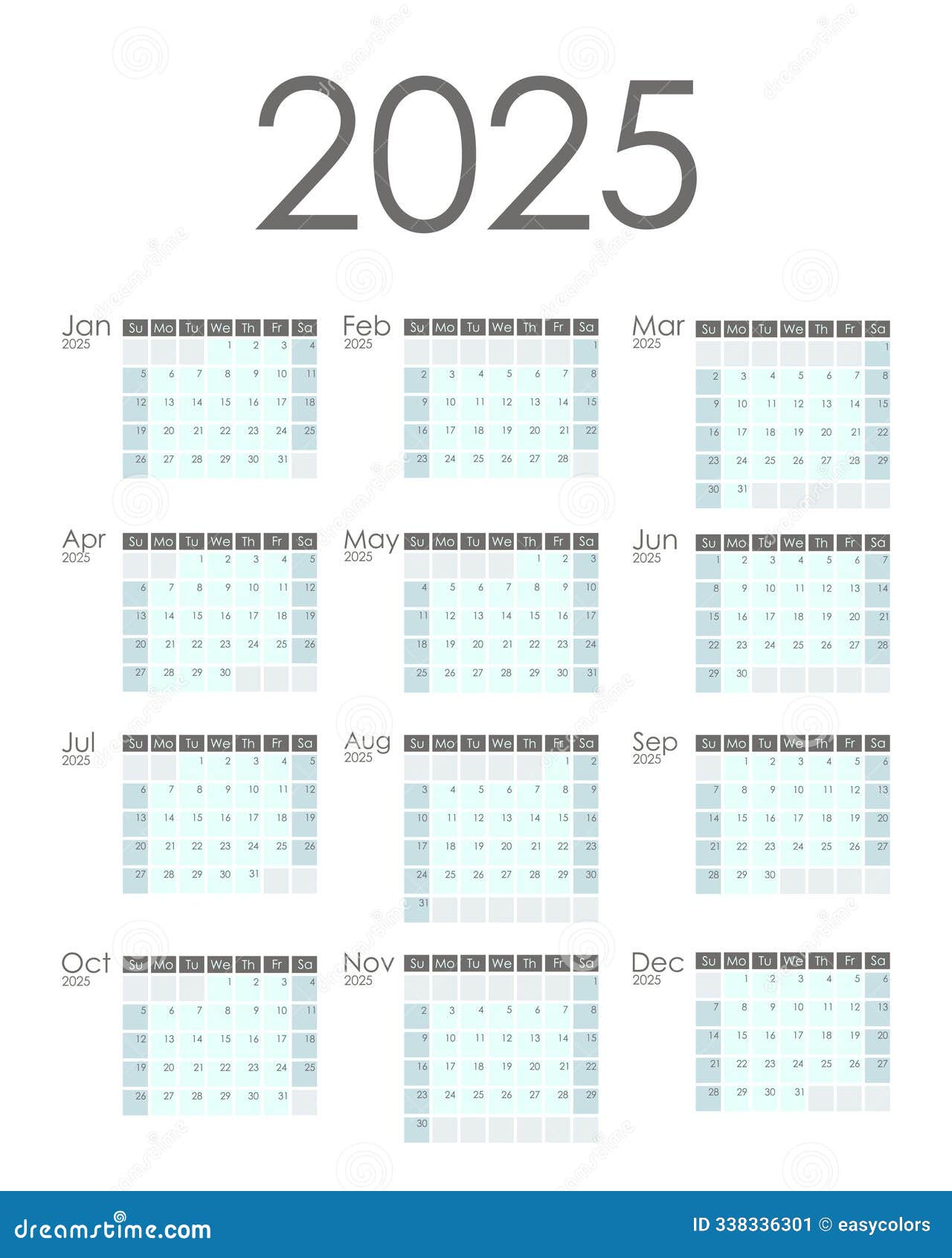 2025 Vertical Turkish Calendars. Printable Vector Illustration For ...