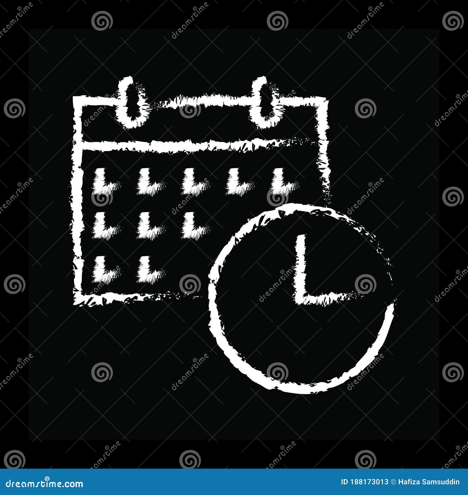 Calendar and Watch. Vector Illustration Decorative Design Stock Vector ...
