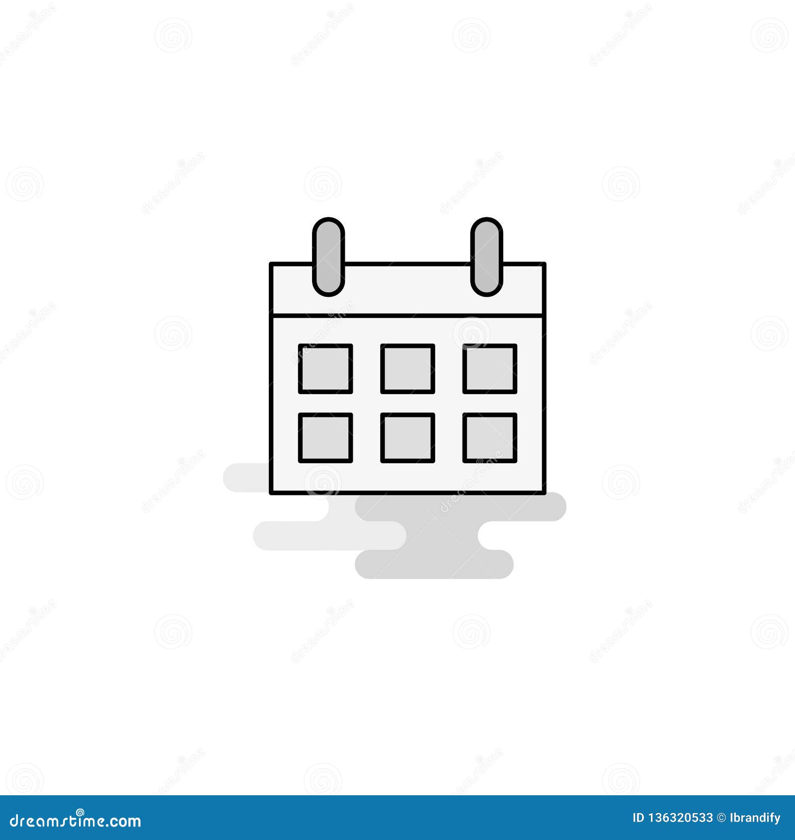 Calendar Web Icon. Flat Line Filled Gray Icon Vector Stock Vector ...