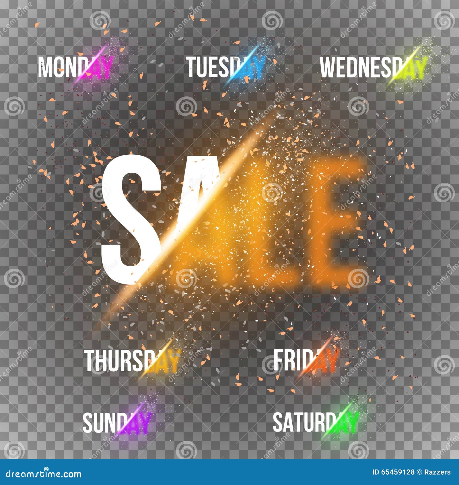 Calendar Week Days with Transparent Vector Special Stock Vector ...