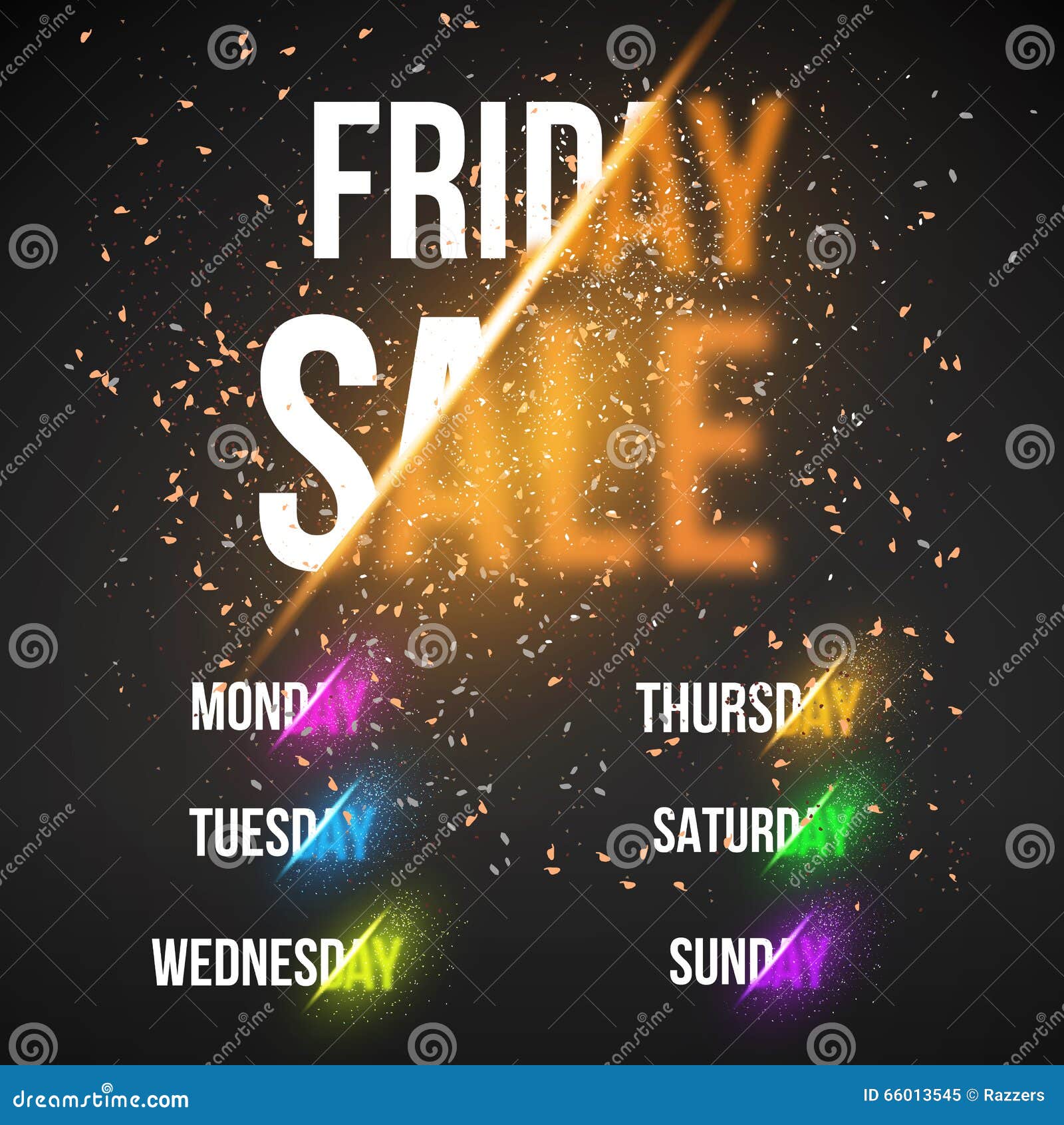 Calendar Week Days with Vector Explosion Effect. EPS10 Vector Ca Stock ...