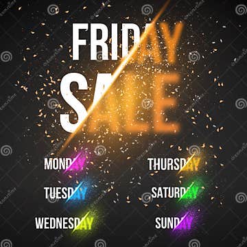 Calendar Week Days with Vector Explosion Effect. EPS10 Vector Ca Stock ...