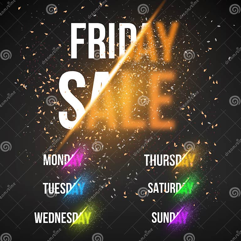 Calendar Week Days with Vector Explosion Effect. EPS10 Vector Ca Stock ...