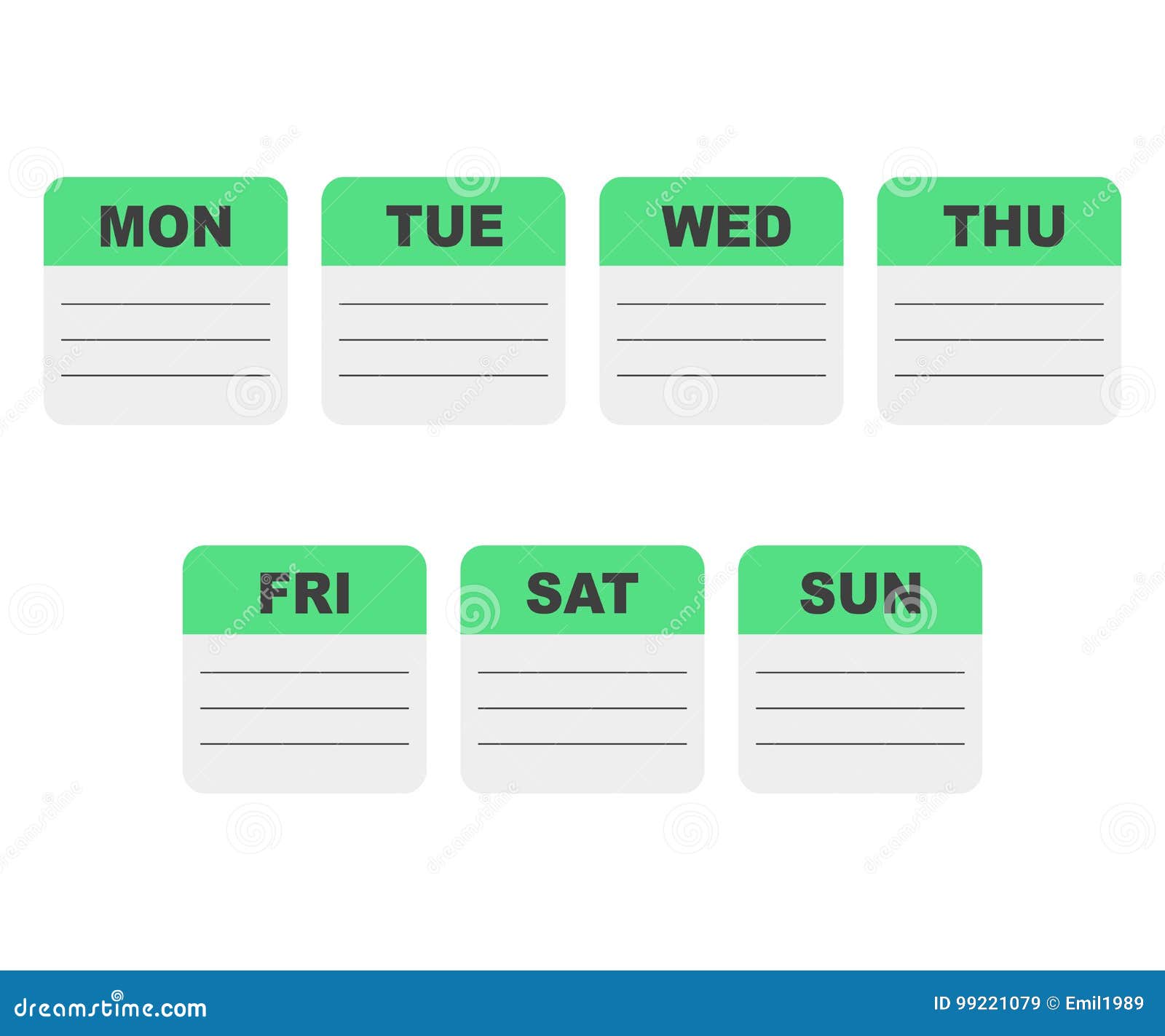 Calendar week planner stock vector. Illustration of graphic - 99221079