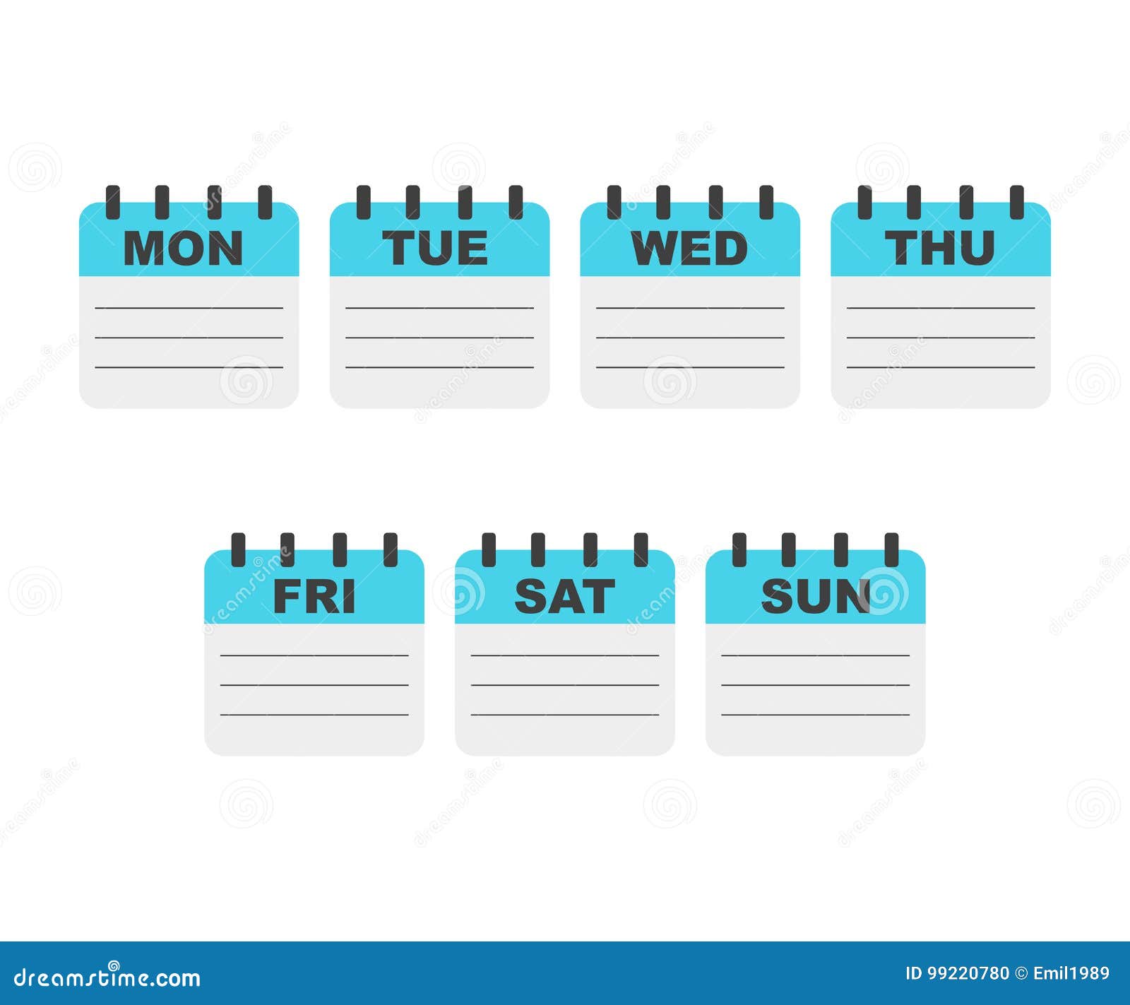 Calendar week planner stock vector. Illustration of drawing - 99220780