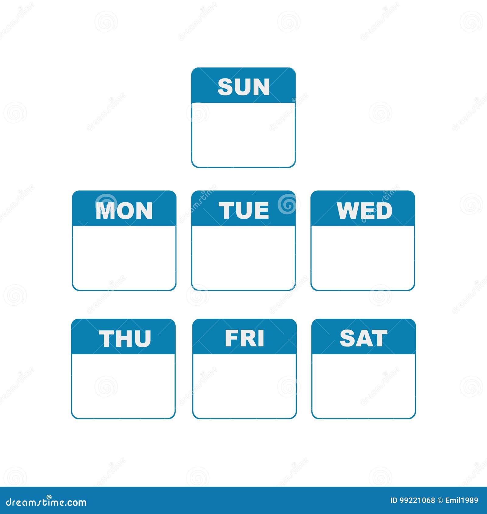 Calendar week planner stock vector. Illustration of isolated - 99221068