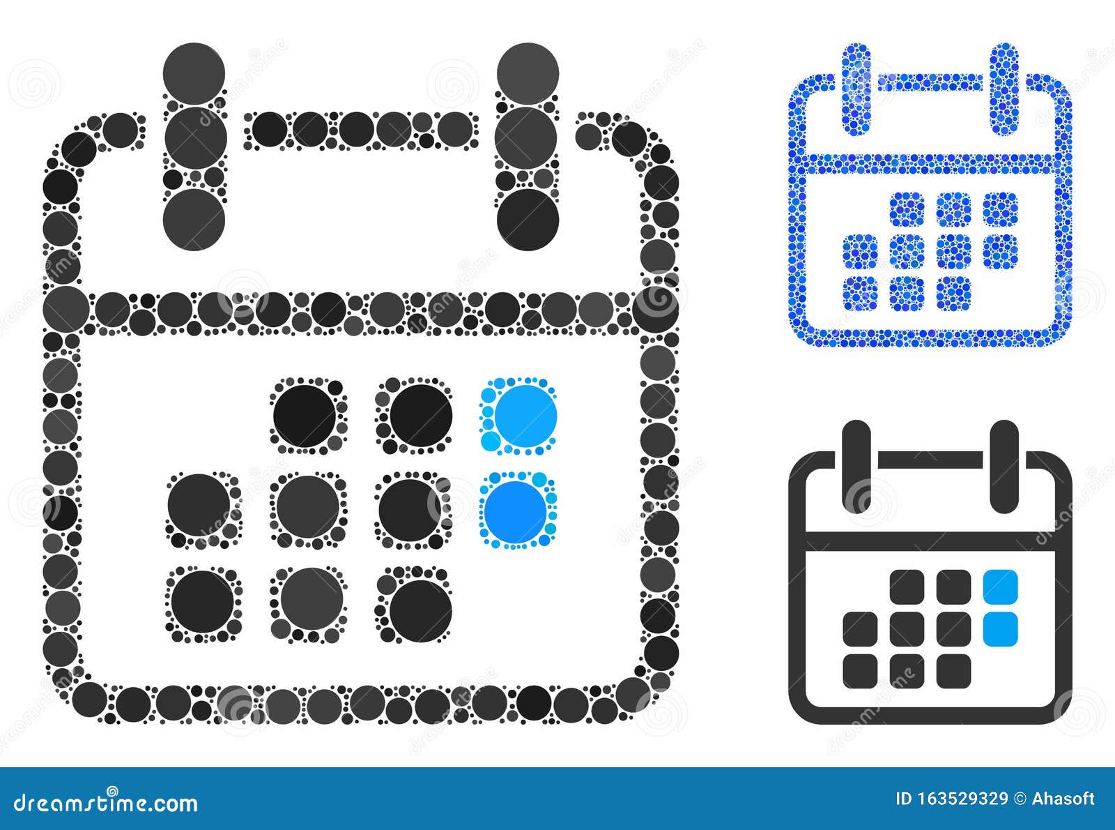 Calendar Weekend Composition Icon of Circle Dots Stock Illustration ...