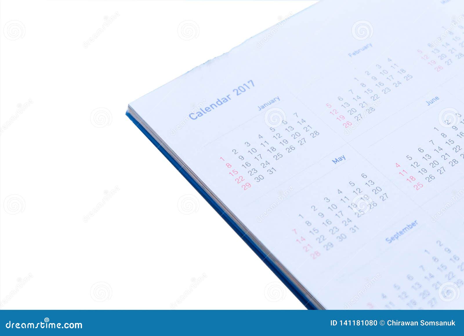 Calendar 2017 on White Background Stock Photo - Image of agenda ...