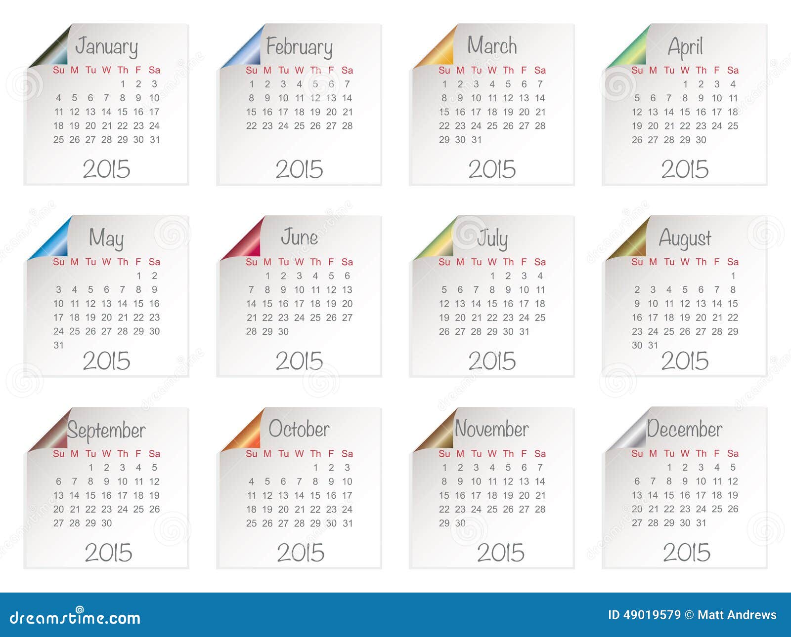 Calendar for 2015 stock vector. Illustration of diary - 49019579