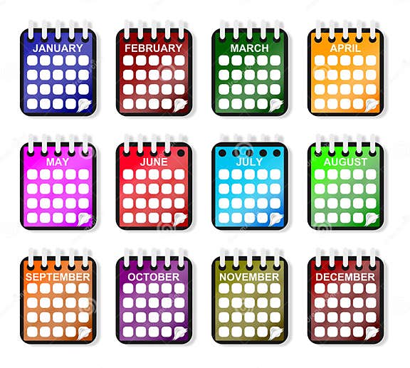 Calendar for the Whole Year Stock Illustration - Illustration of note ...