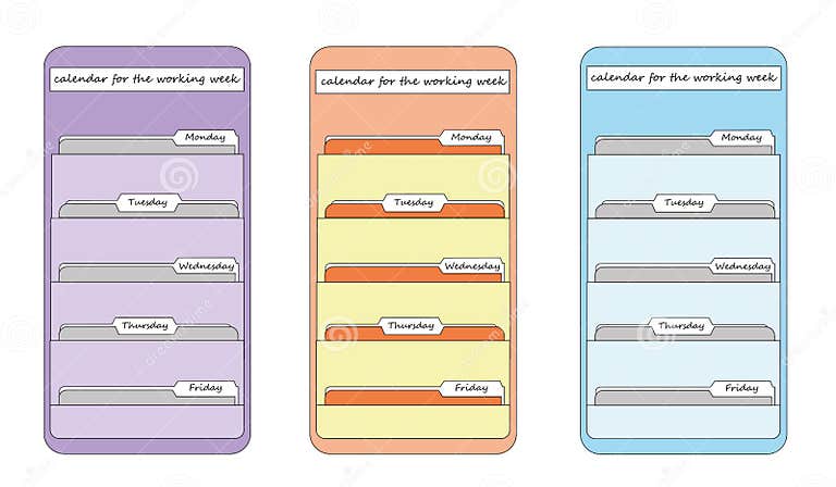 Calendar for the Working Week. Vector Illustration Stock Vector ...