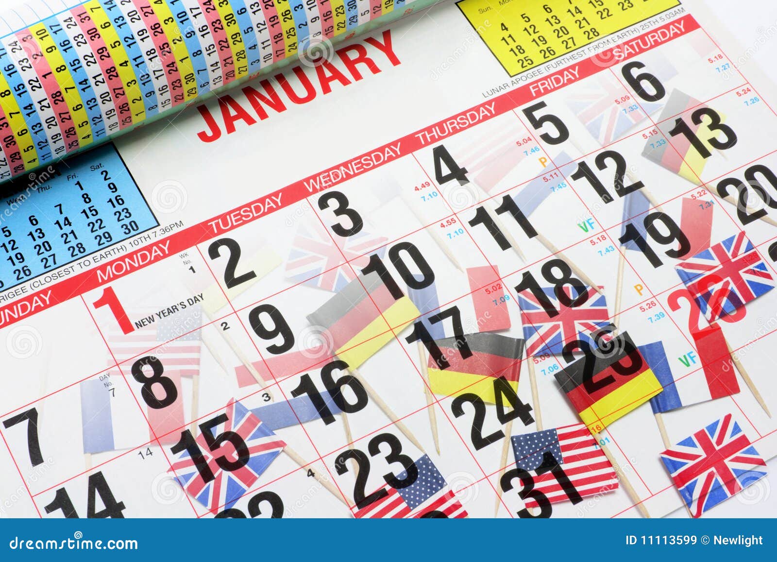 Calendar and World Flags stock image. Image of flags - 11113599