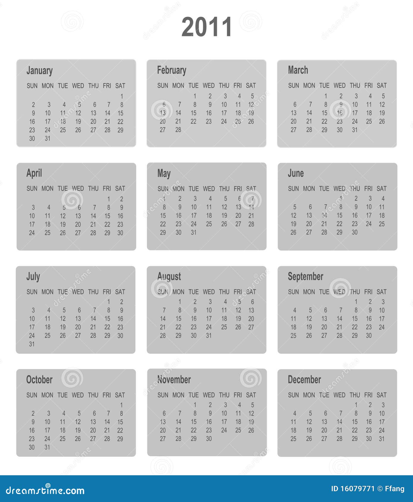 Calendar For Year 2011. Format. Stock Vector - Illustration of future ...