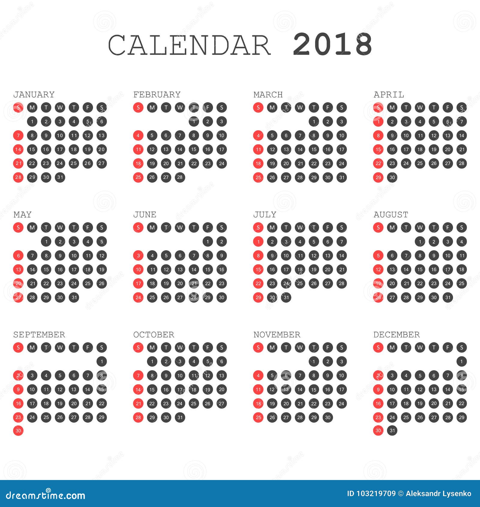 Calendar 2018 Year in Simple Style. Calendar Planner Design Temp Stock ... Calendar 2018 Year in Simple Style. Calendar Planner Design Temp Stock ...