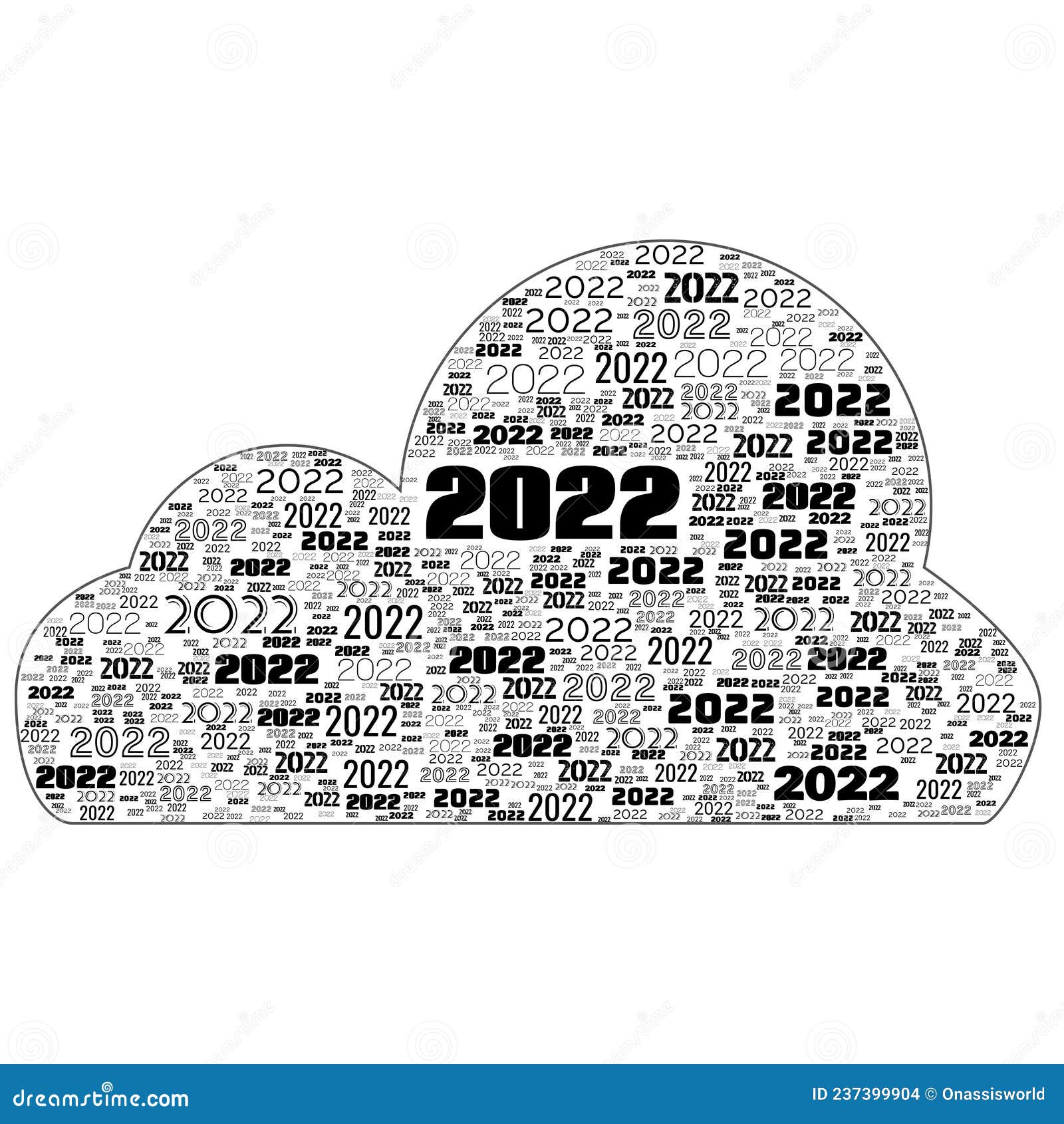 Calendar Year 2022 Text Illustrations Stock Illustration - Illustration ...