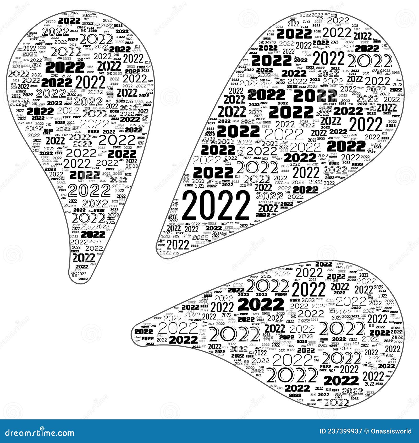 Calendar Year 2022 Text Illustrations Stock Illustration - Illustration ...