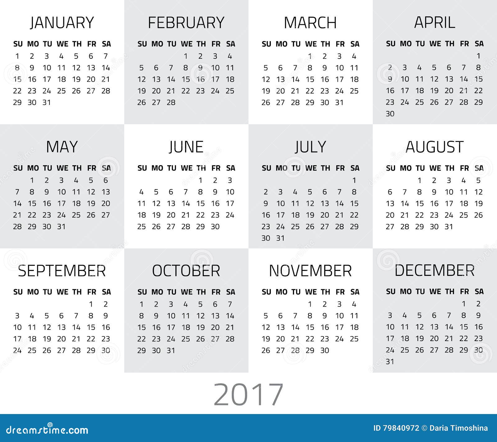 Calendar 2017 year stock vector. Illustration of planner - 79840972