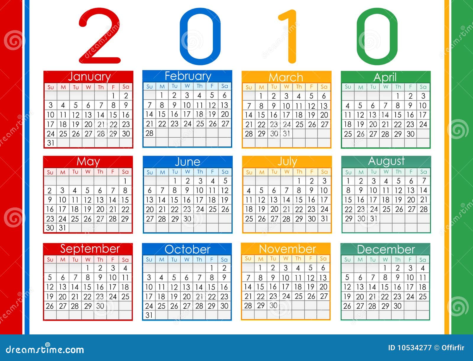 Calendario 1010 stock de ilustración. Ilustración de calendario - 10534277