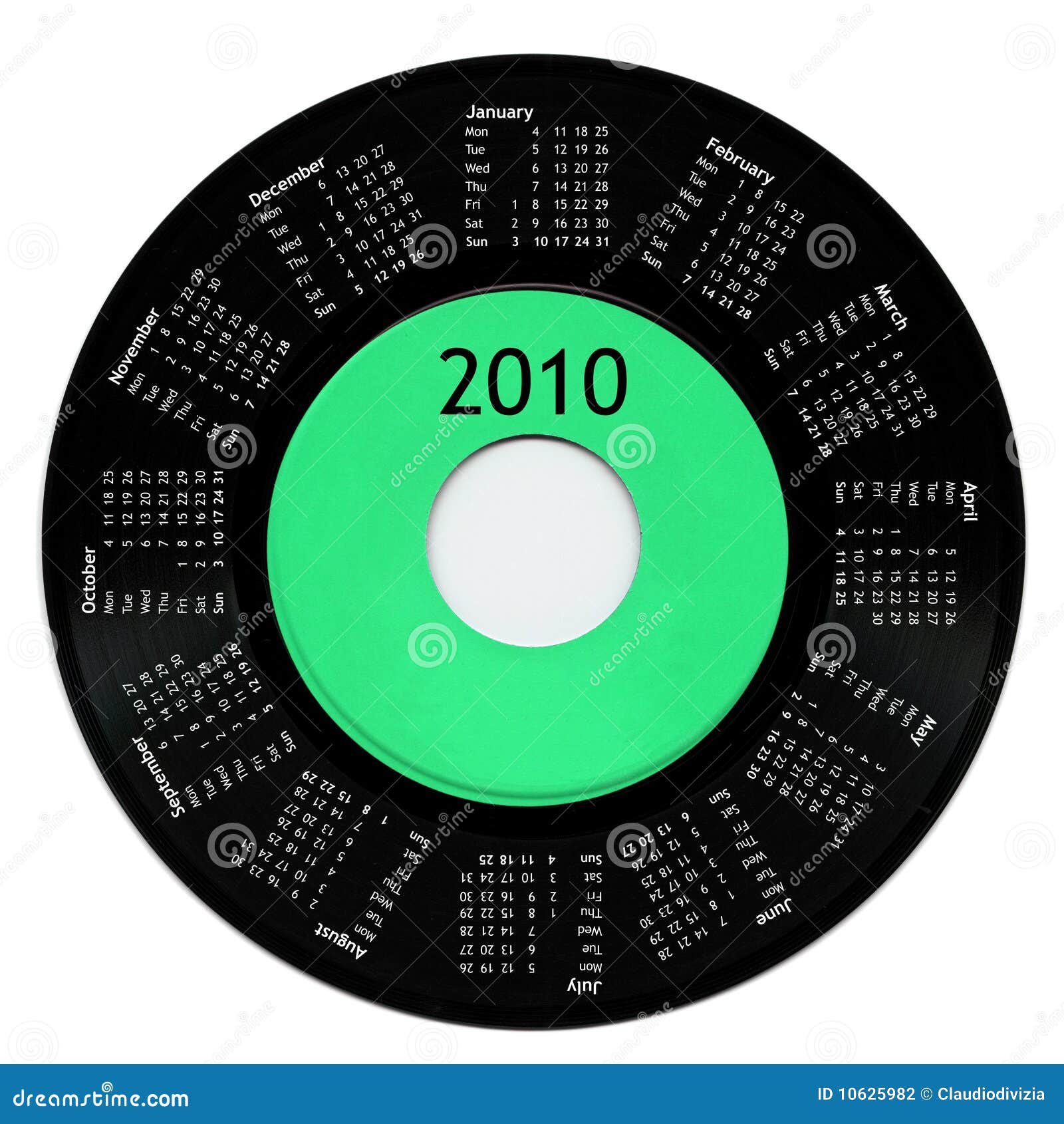 Calendario 2010 stock de ilustración. Ilustración de semana - 10625982