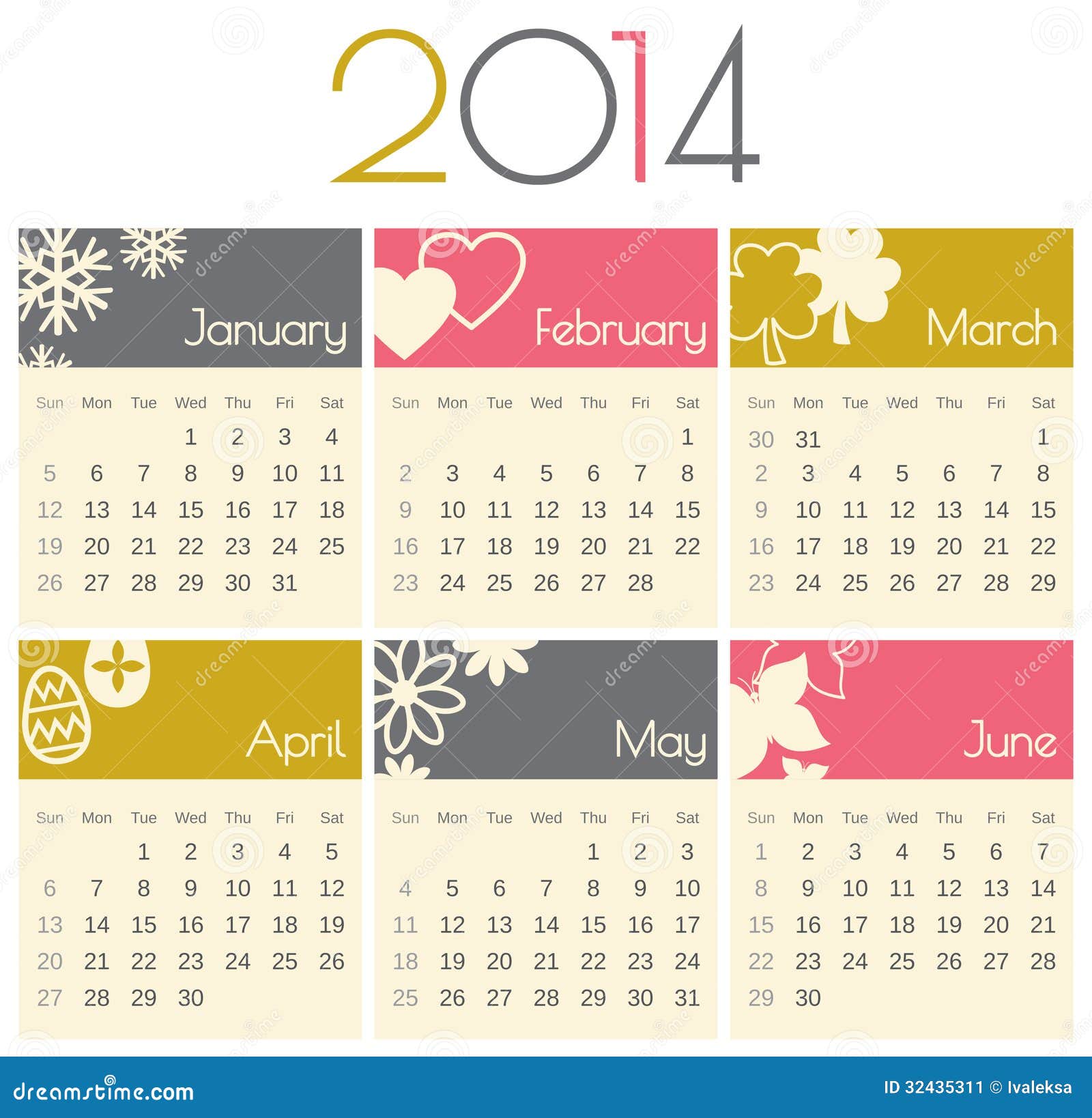 Calendario 2014 ilustración del vector. Ilustración de marzo - 32435311