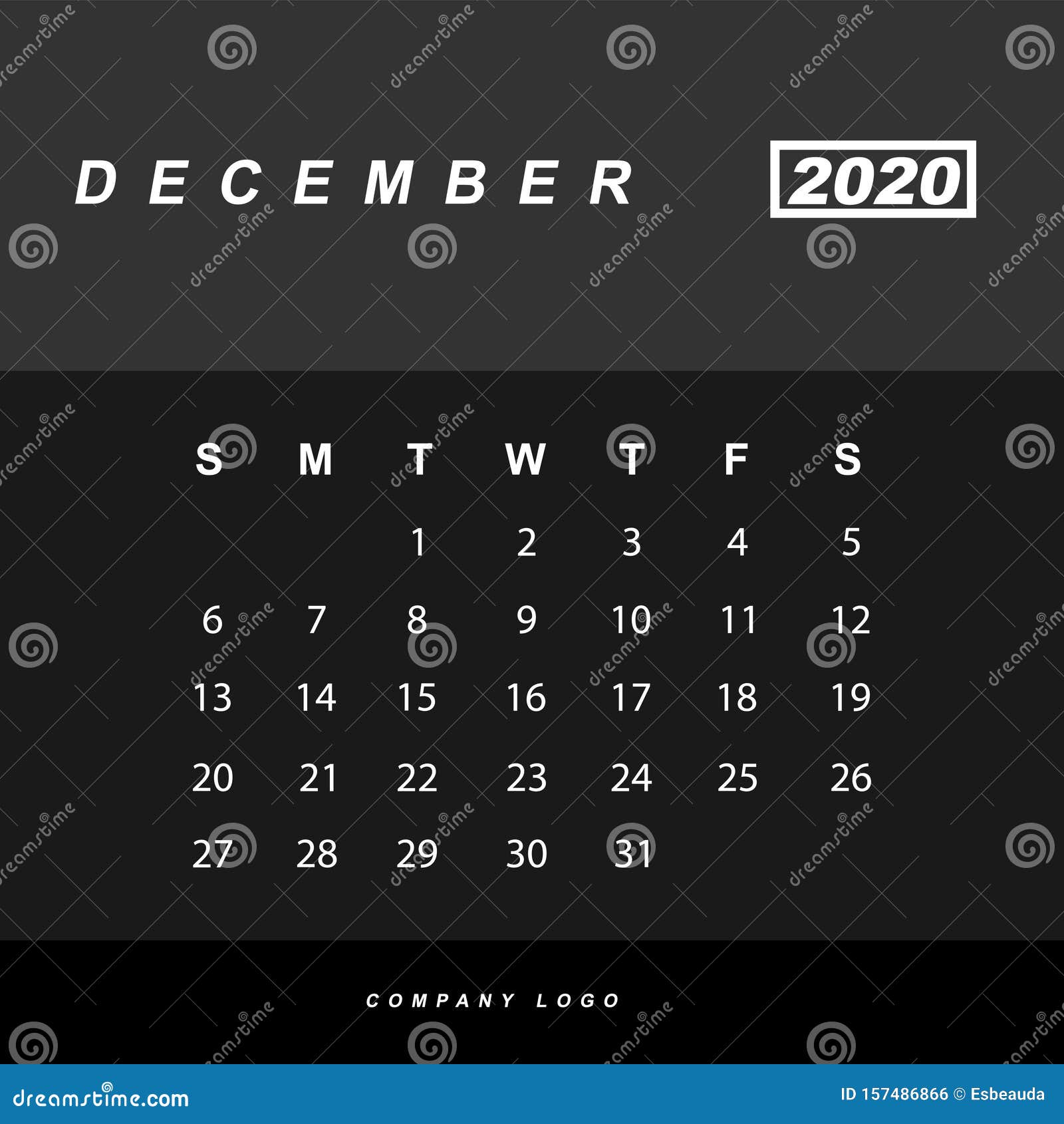 Calendario Abstracto Y Moderno De 2020 Ilustración del Vector ...