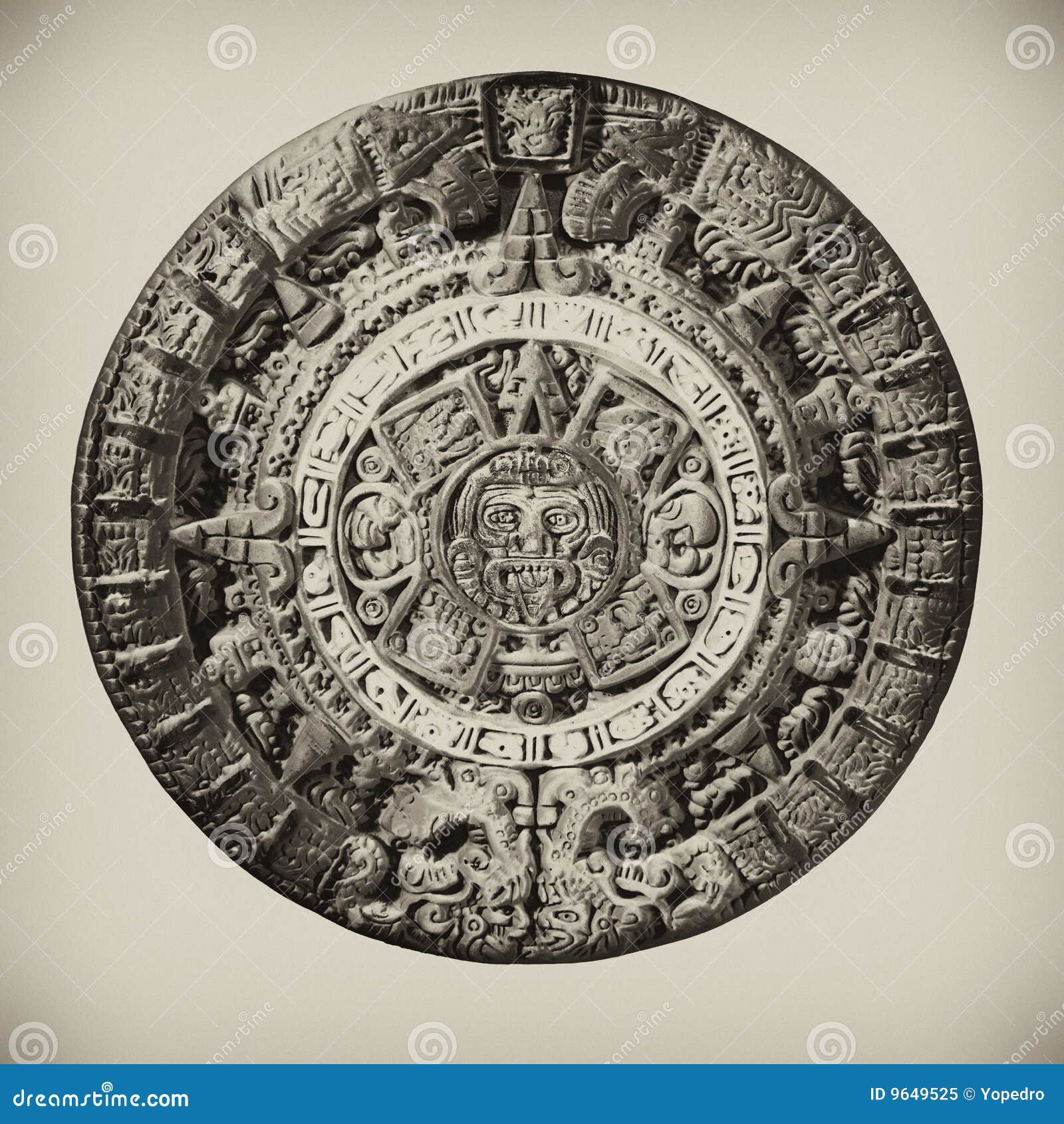 Calendario azteco immagine stock. Immagine di piastra - 9649525