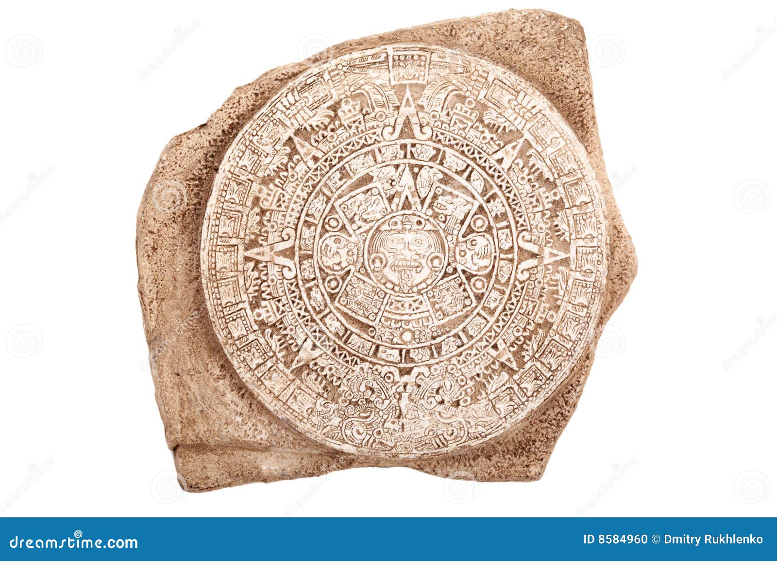 Calendario Azteco Antico Isolato Fotografia Stock - Immagine di ...