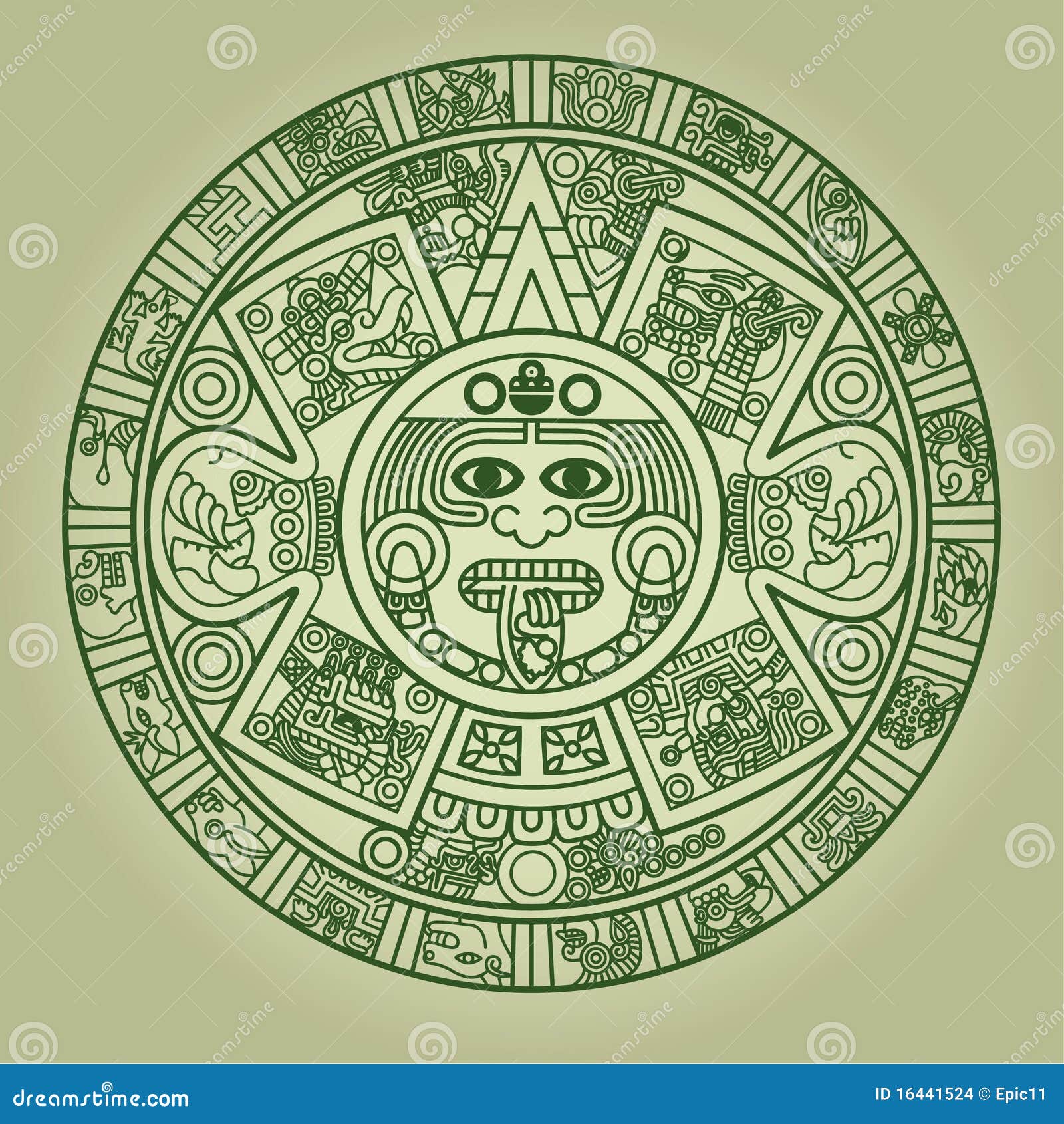 Calendario Azteco Stilizzato Illustrazione Vettoriale - Illustrazione ...