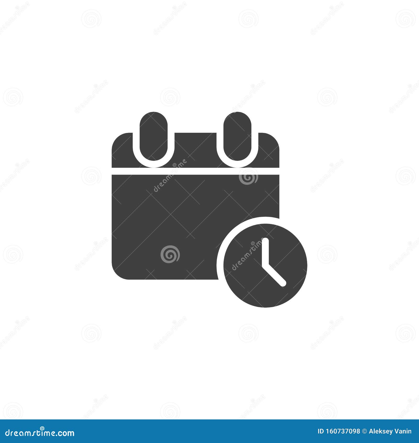 Calendario Con El Icono Del Vector Del Reloj Ilustración del Vector ...