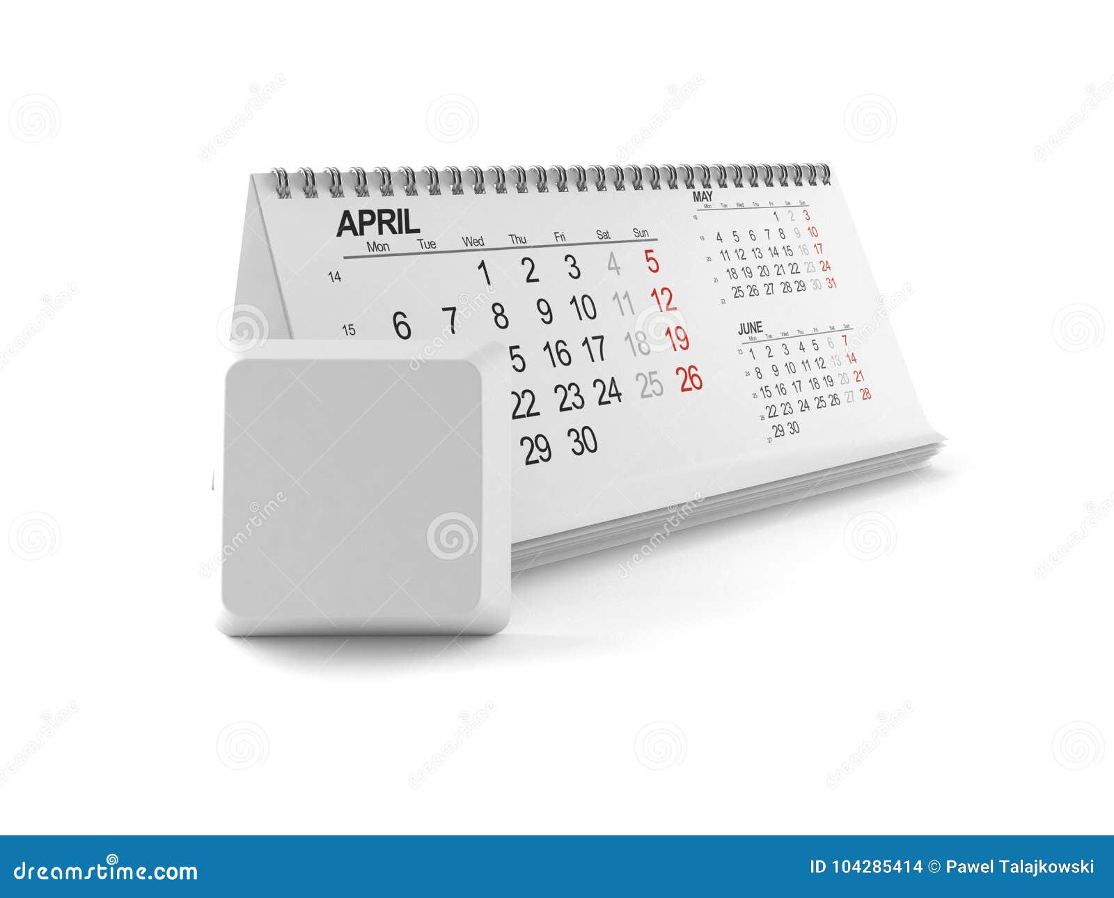 Calendario Con Llave De Teclado En Blanco Stock de ilustración ...