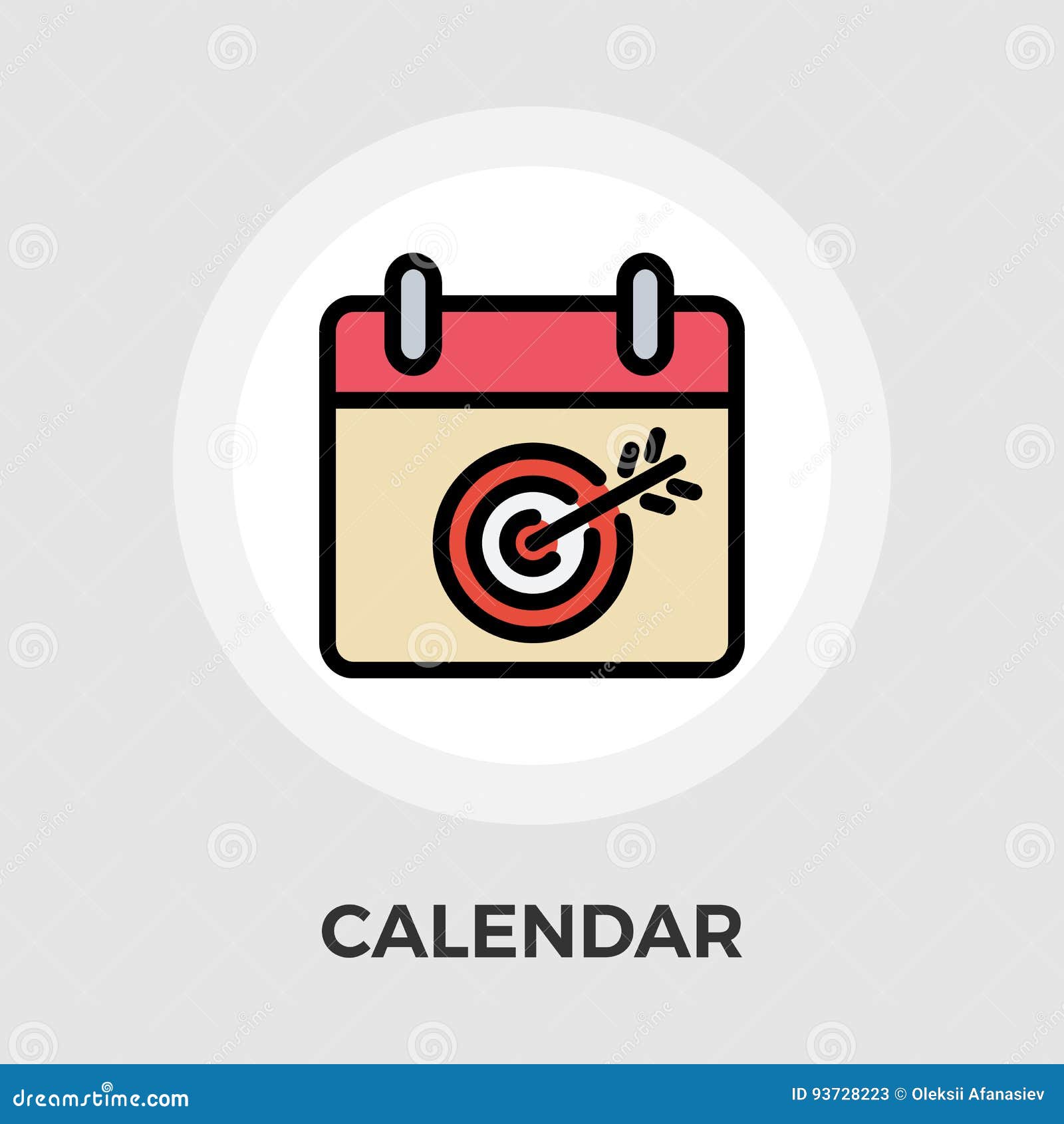 Calendario con meta ilustración del vector. Ilustración de meta - 93728223