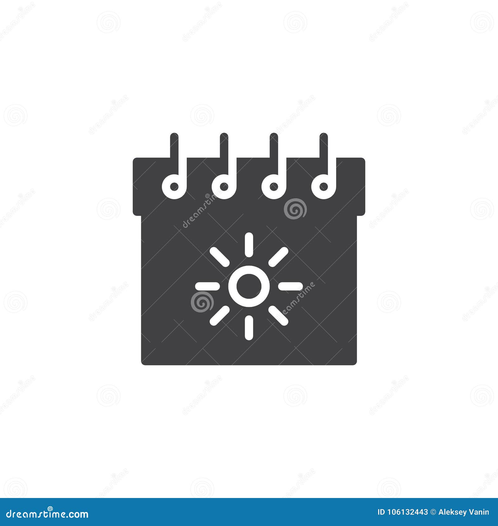 Calendario Con Vector Del Icono Del Sol Ilustración del Vector ...