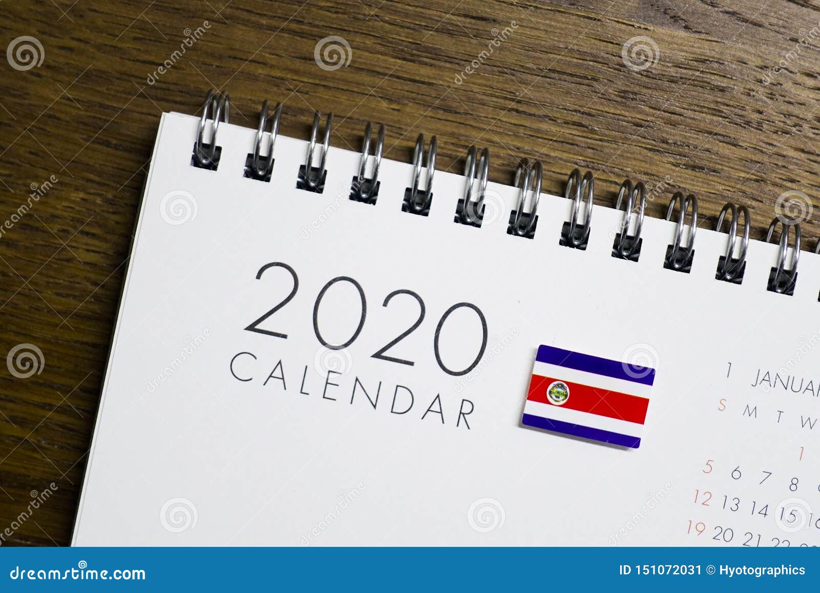 Calendario De Costa Rica Flag 2020 Imagen de archivo - Imagen de ...
