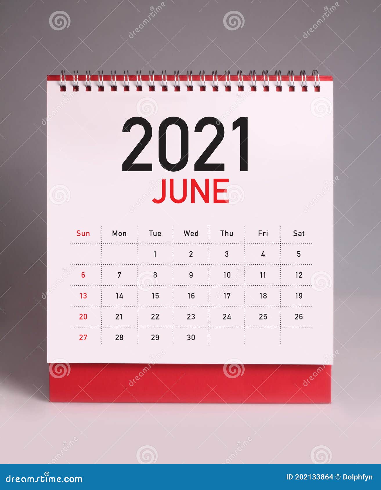 Calendario De Escritorio Simple 2021 De Junio Foto de archivo - Imagen ...