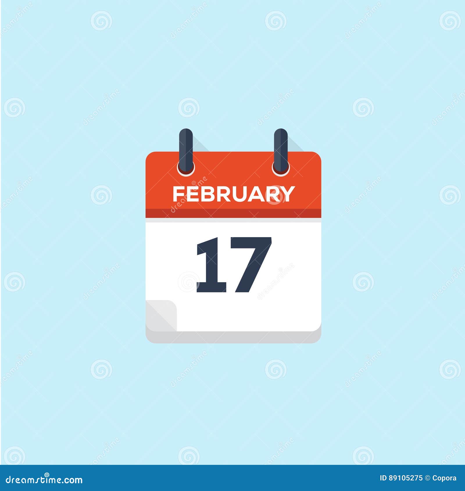 17 Calendario De Febrero, Ejemplo Del Vector Ilustración del Vector ...