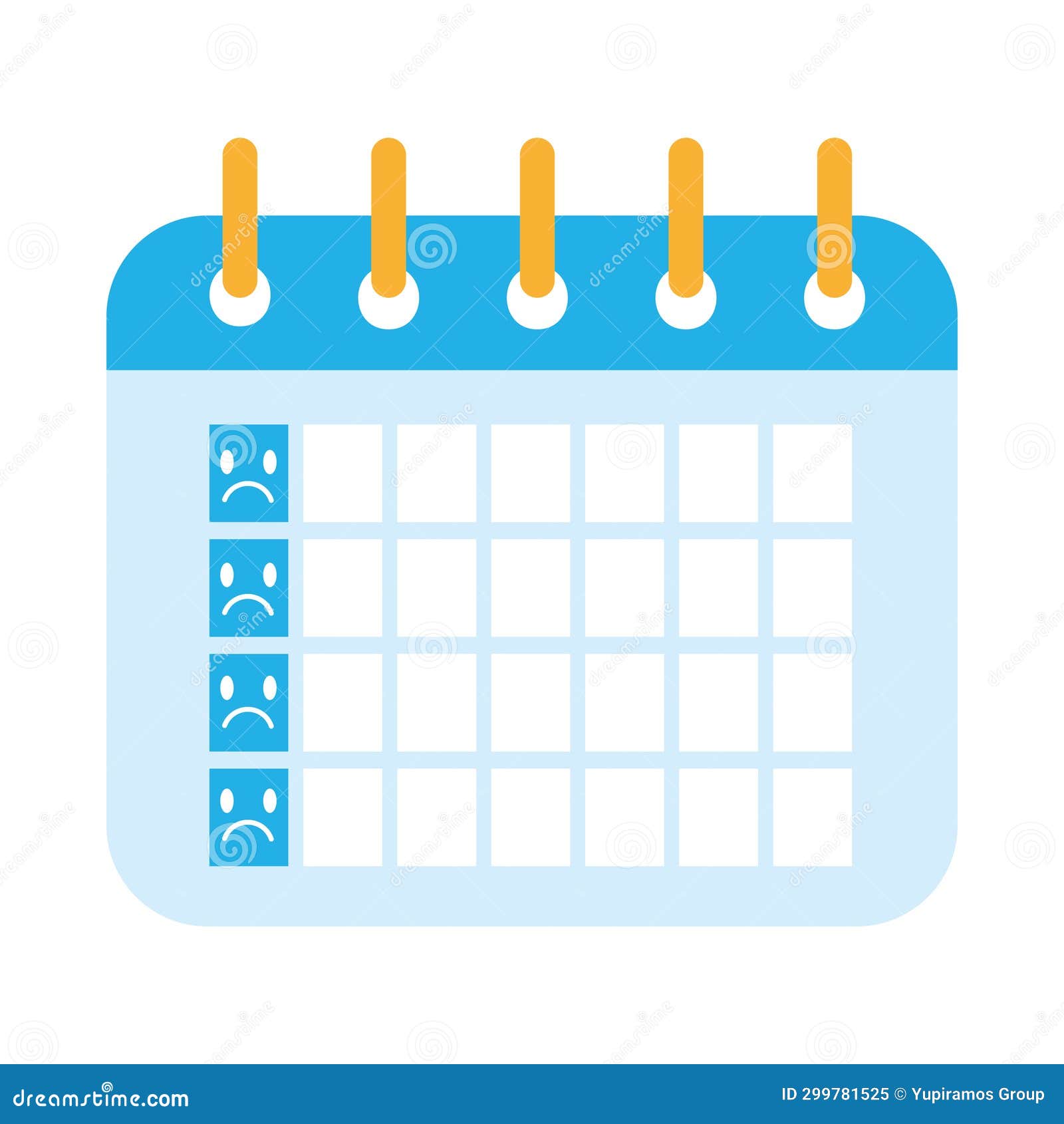 Calendario de lunes azul ilustración del vector. Ilustración de ...