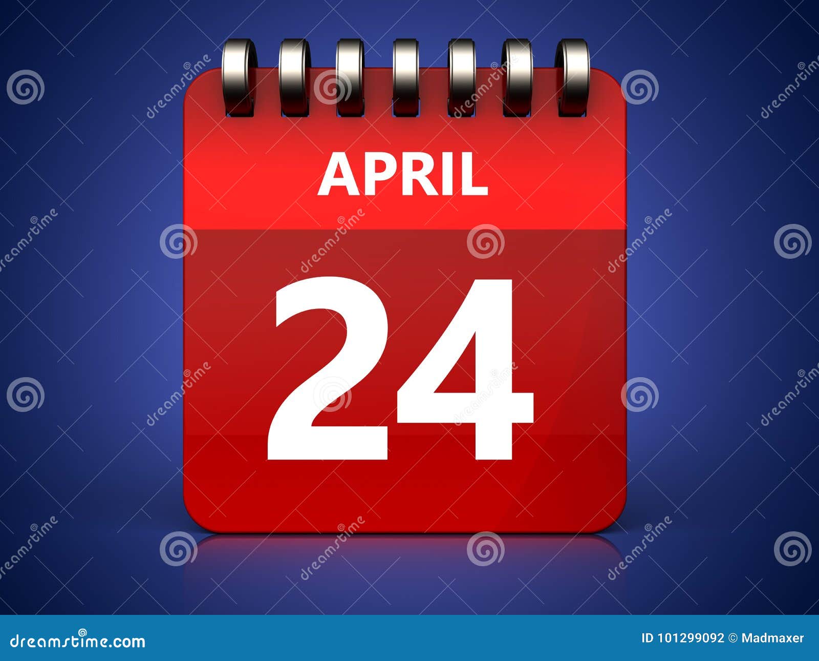 Calendario Del 24 De Abril 3d Stock de ilustración - Ilustración de ...